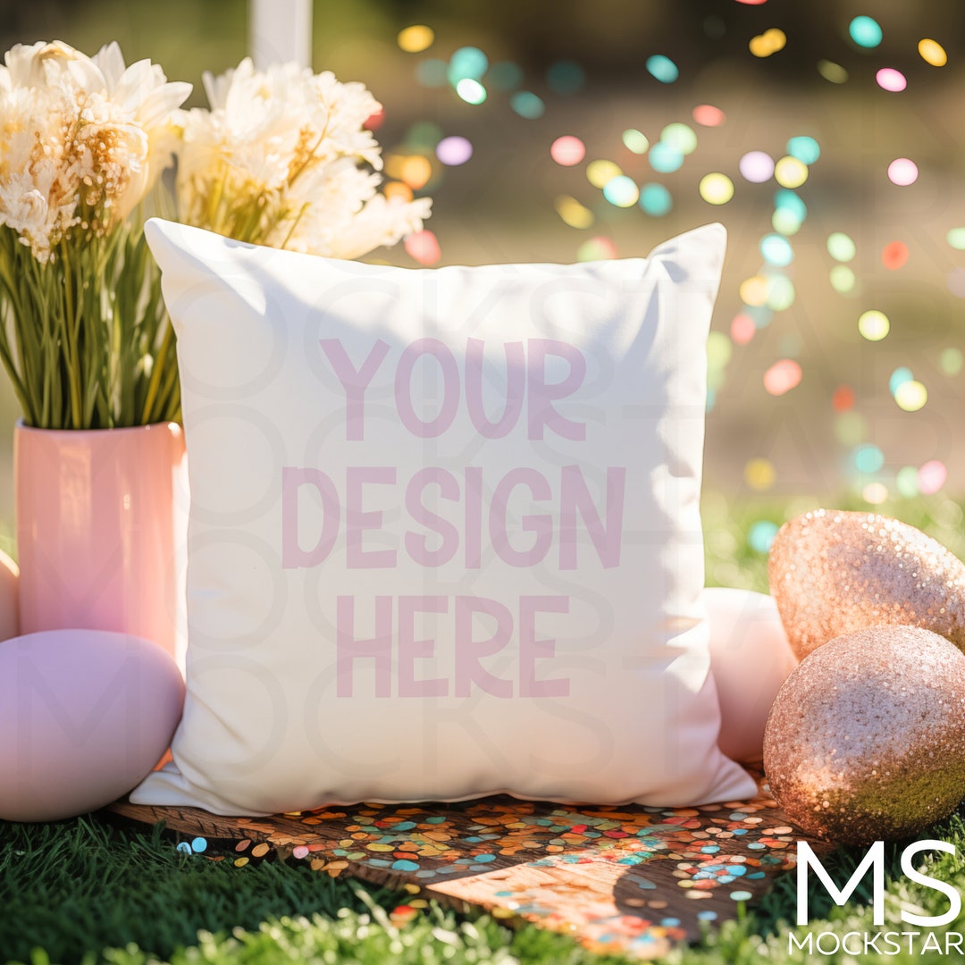 Pillow Mockup Easter Pillow Mockup Bundle White Styled Pillow Mockup ...