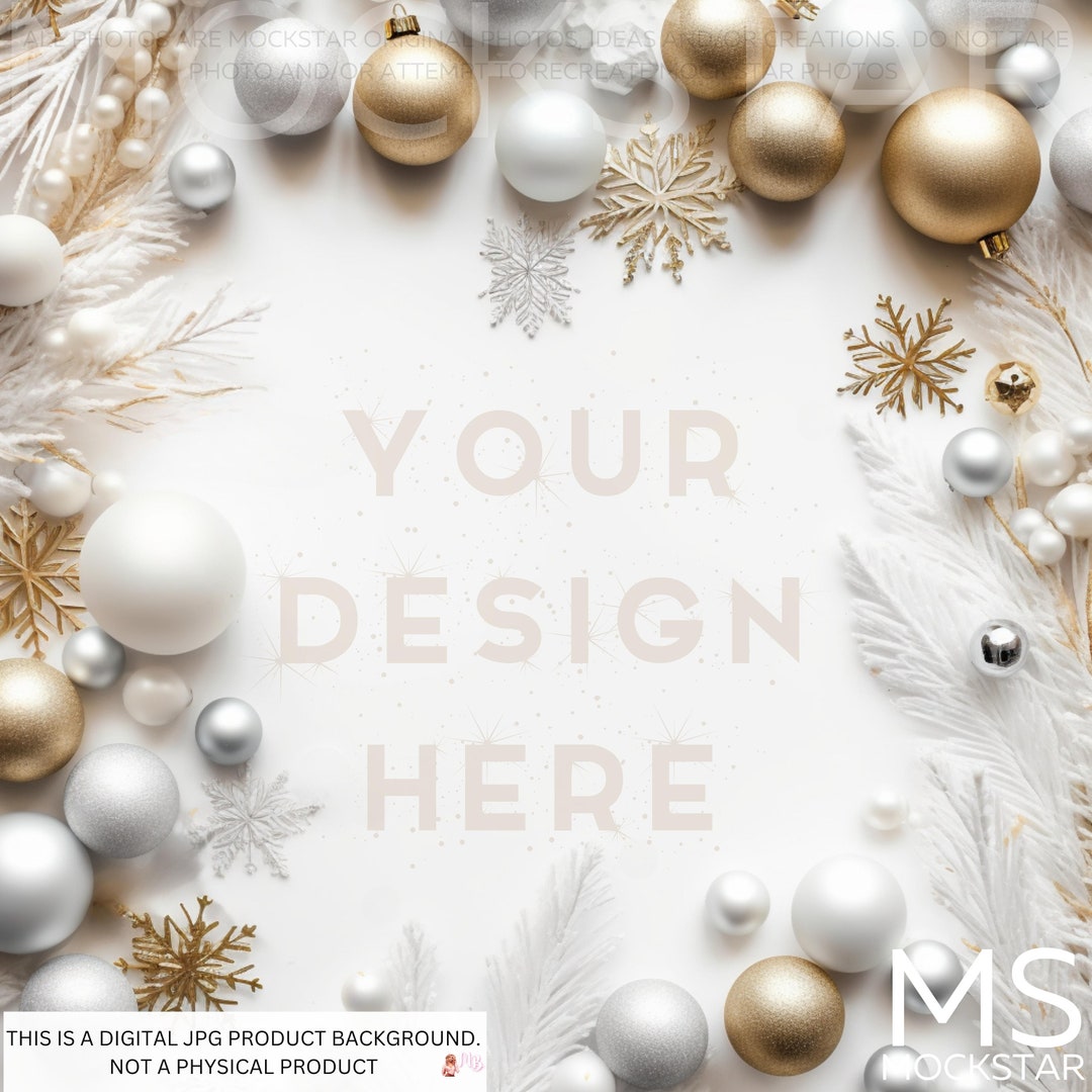 Christmas Flatlay Background Christmas Product Background Mockup ...