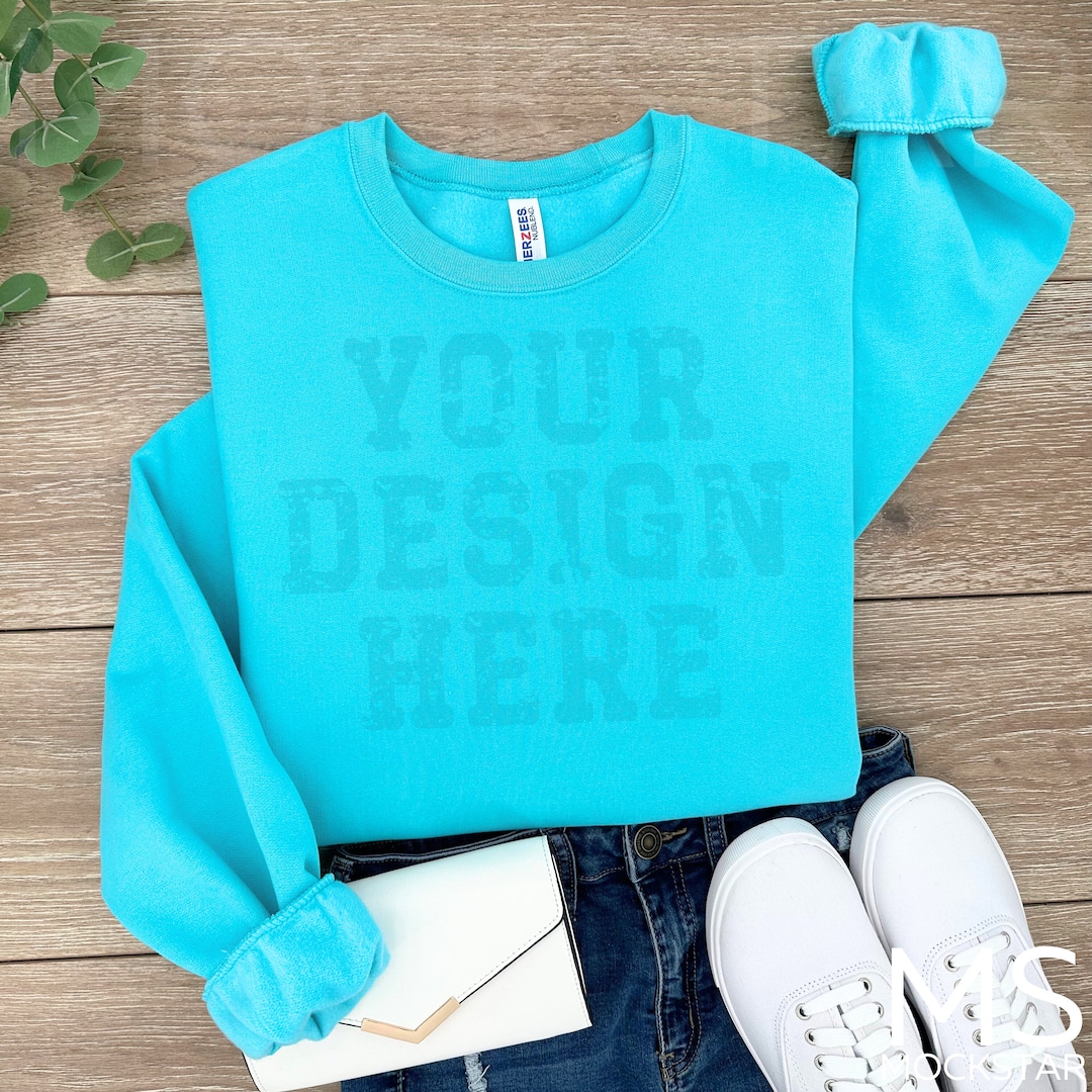 Jerzees 562MR Scuba Blue Mockup Scuba Blue Jerzees 562MR - Etsy