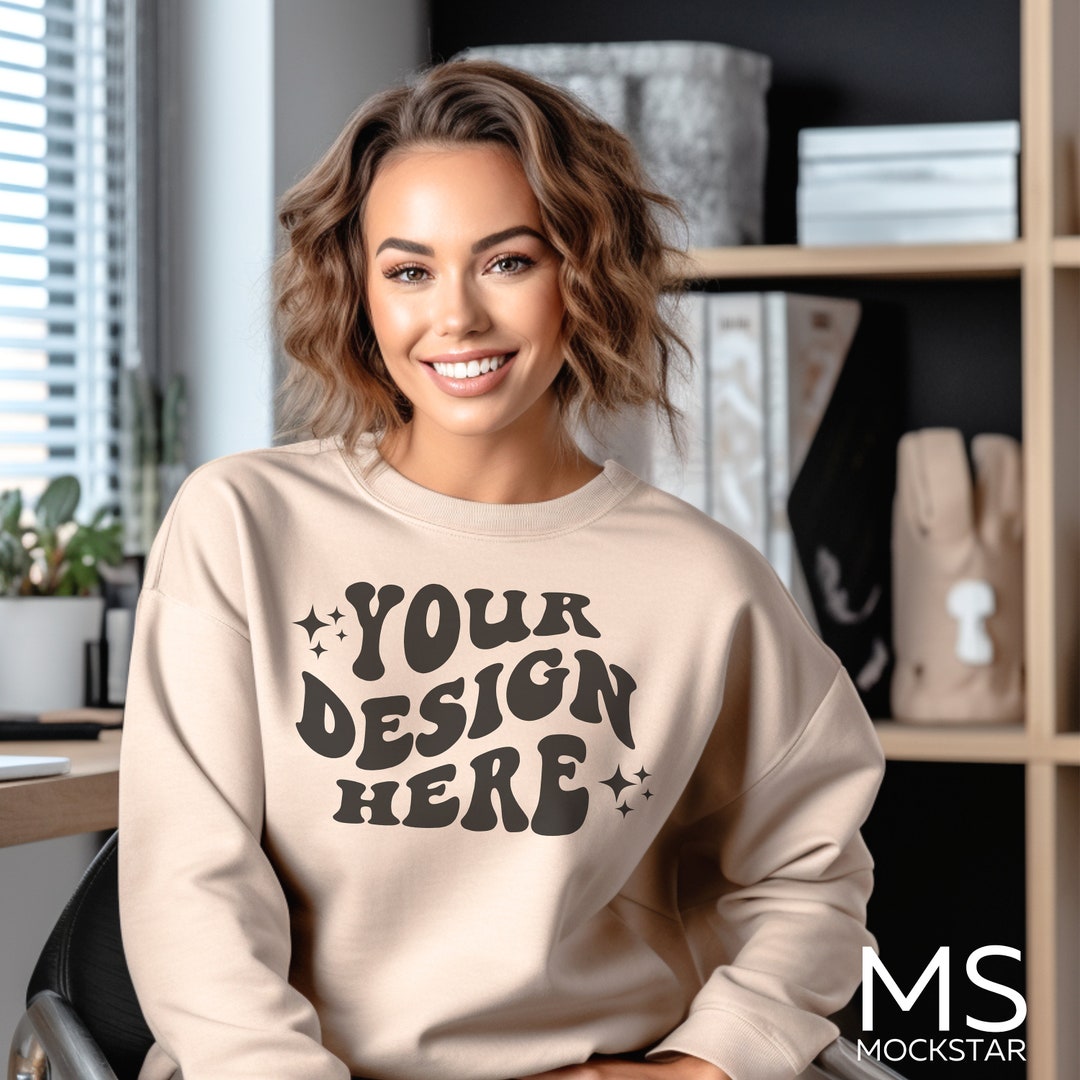 Gildan 18000 Mockup SAND Sweatshirt Mockup Gildan Sand Sweatshirt ...
