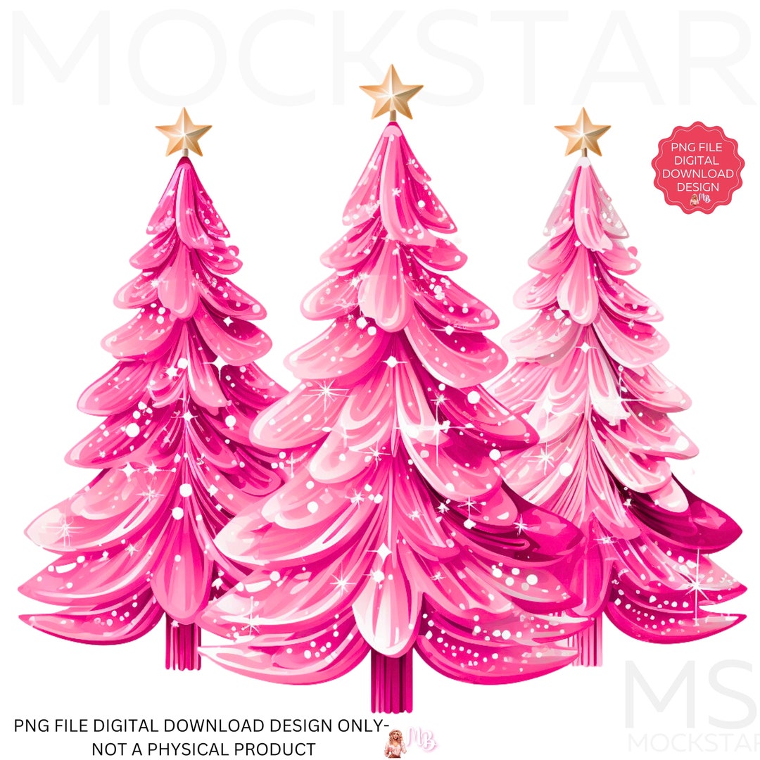 Pink Christmas Tree PNG Digital Download PNG Sublimation Print on ...