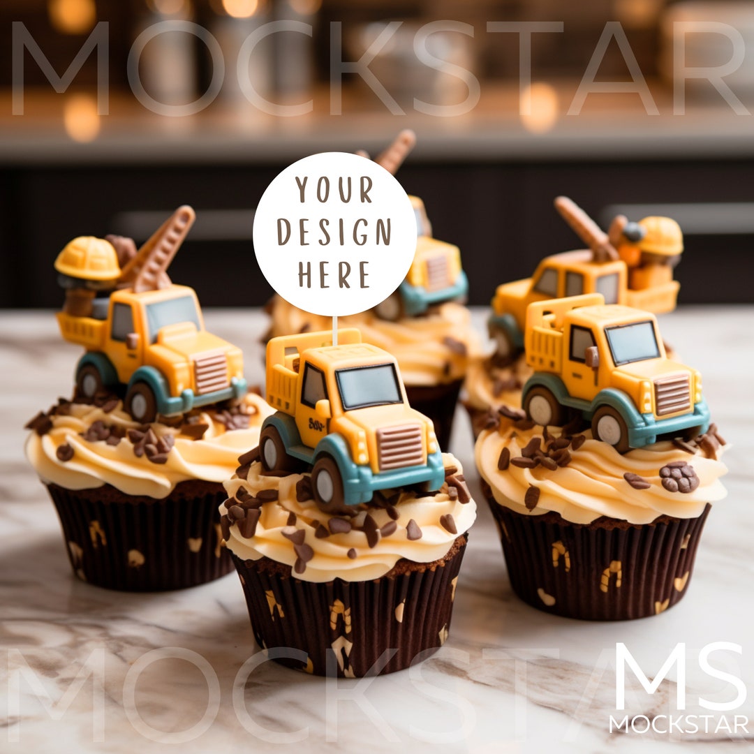 Cupcake Toppers Mockup Birthday Cake Topper Mockup Fall Mockup White ...