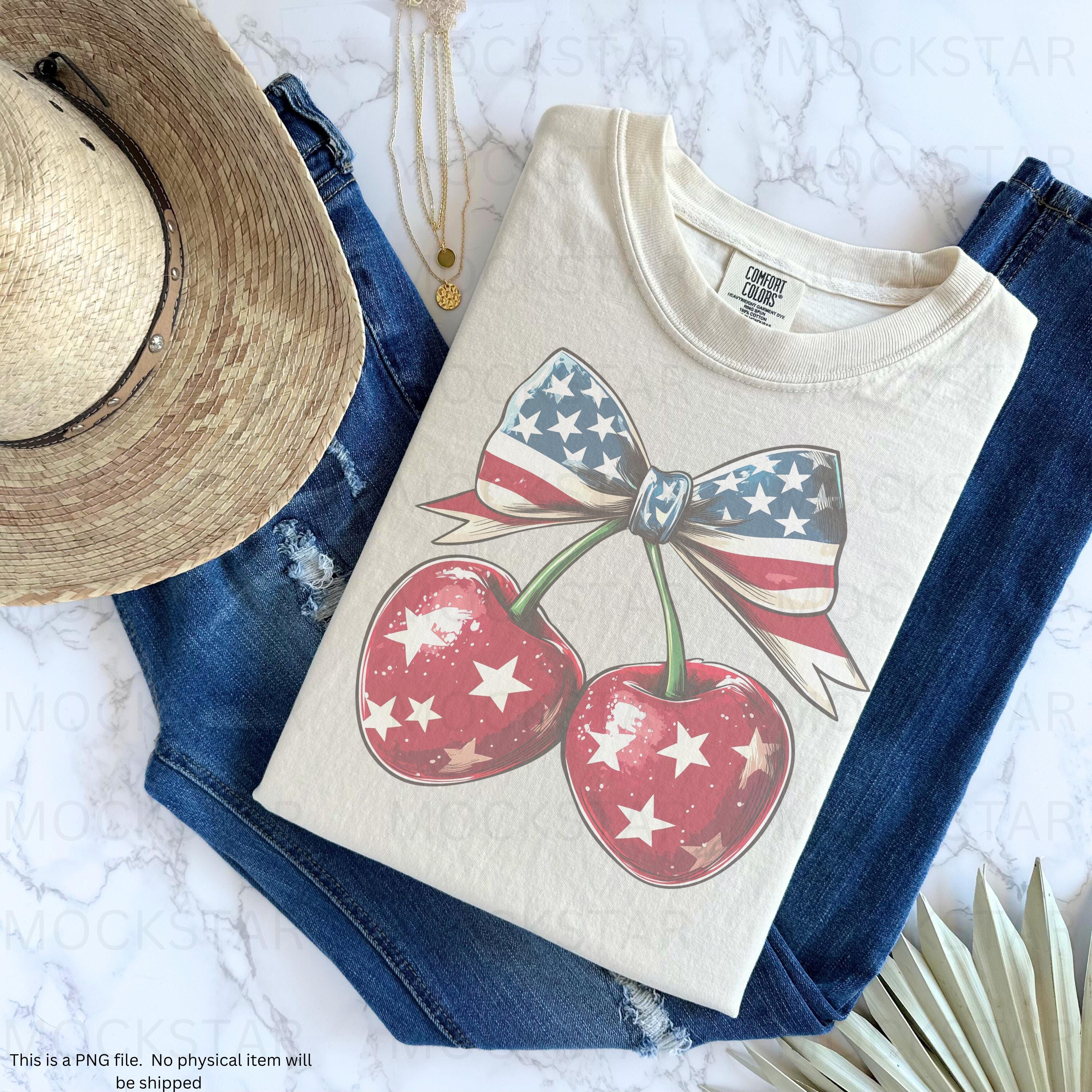 4th of July PNG Cherry PNG American PNG Cherry Coquette Bow Png ...
