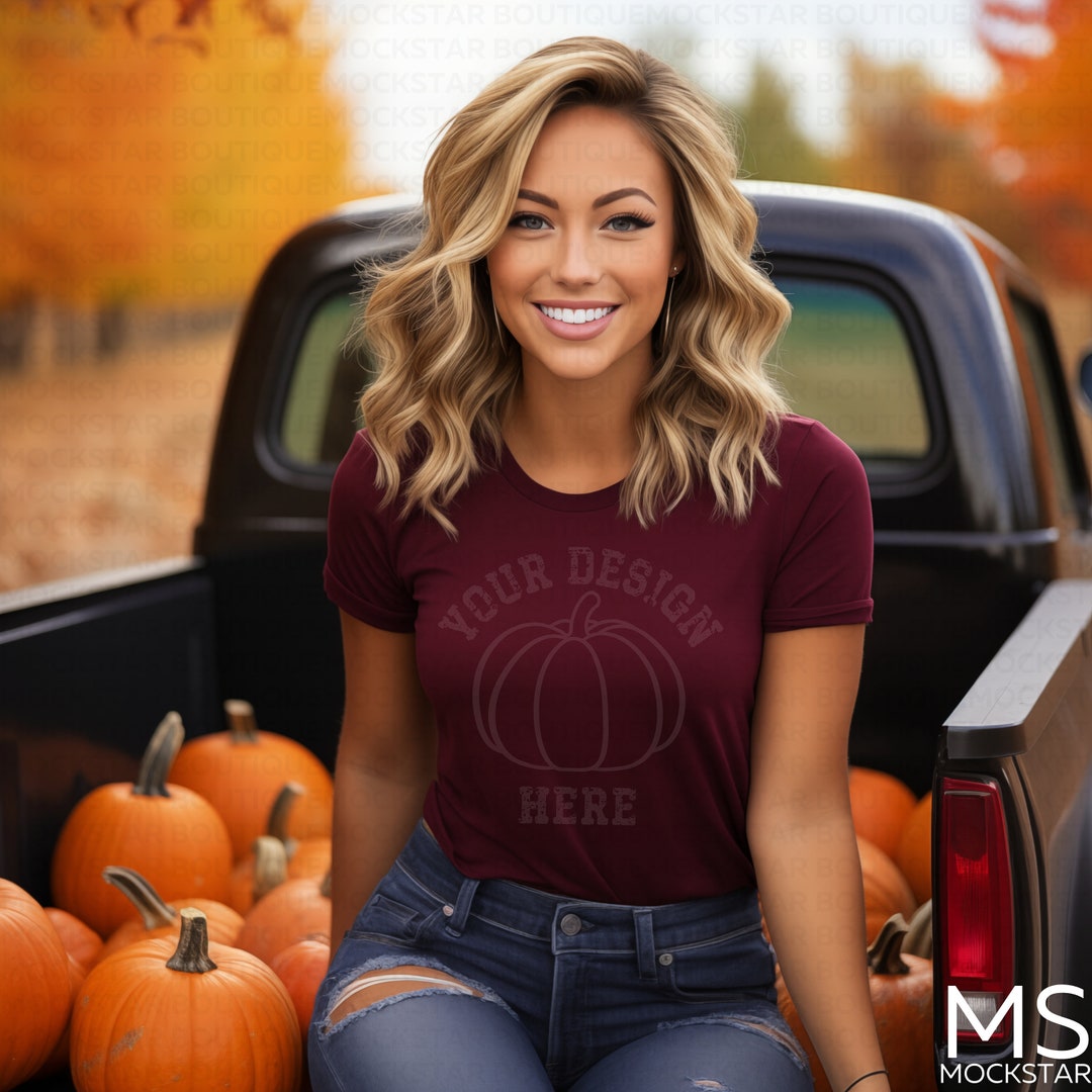 Tshirt Mockup Maroon 3001 Halloween Mockup Bundle Sweatshirt Mockup ...