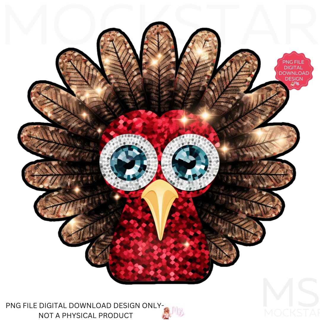 Glitter Turkey PNG Sequin Turkey Sparkley PNG Digital Download PNG ...