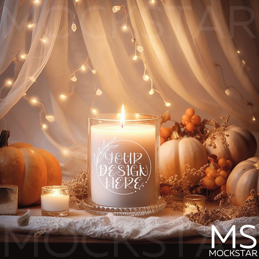 Candle Mockup Clear Candle Jar Mockup Candle Fall Mockup Bundle Print ...