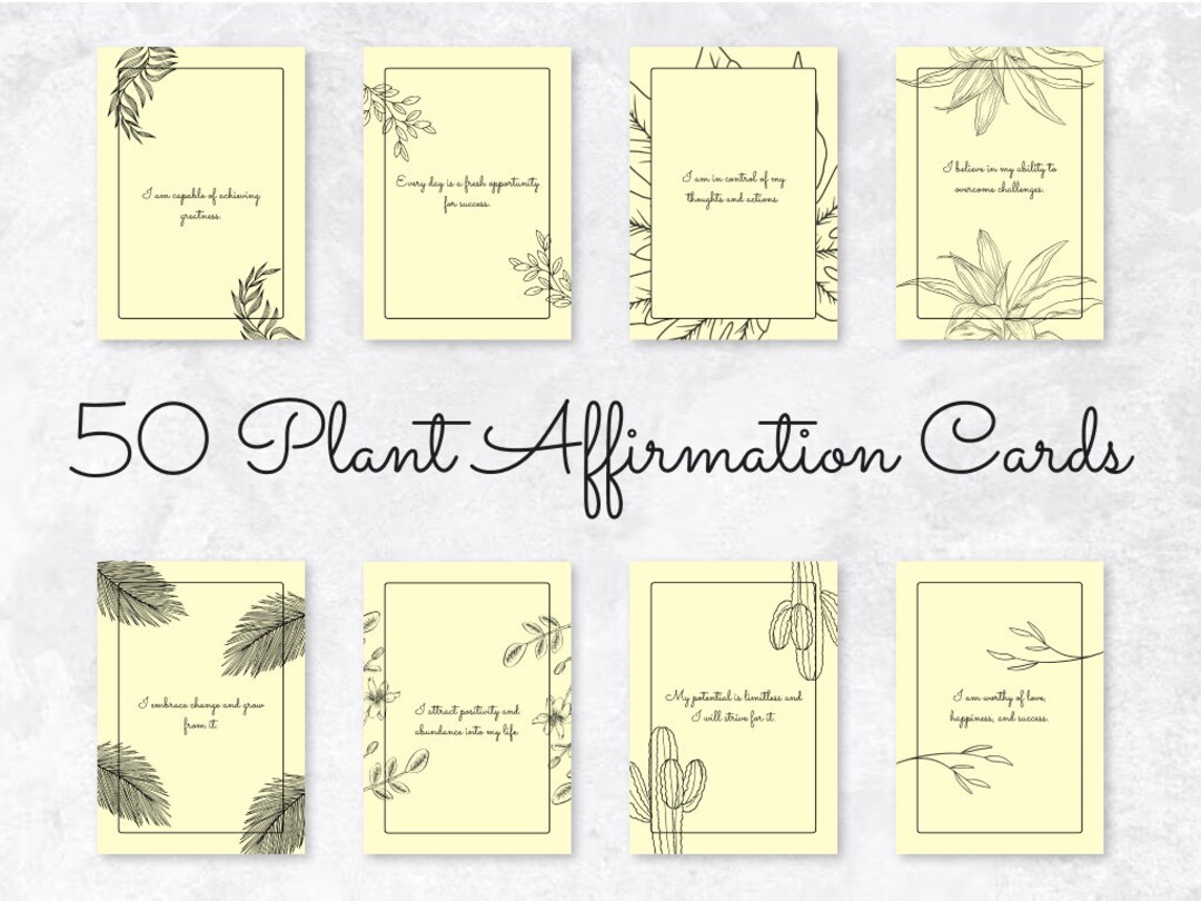 50 Printable Plant Affirmation Cards - Etsy