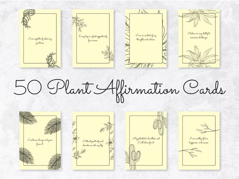 50 Printable Plant Affirmation Cards - Etsy