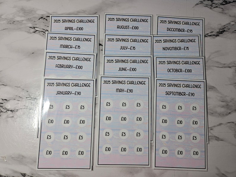 2026 Savings Challenge Insert Laminated Reusable Saving Goals Cash ...