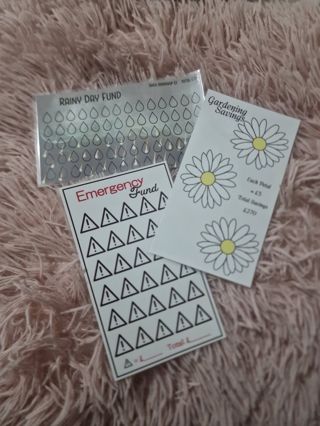 Cash Stuffing Challenges Set of 3 Easy Savings Challenges Laminated ...