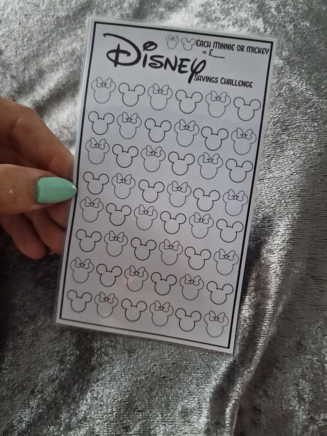 Disney Disneyland Savings Challenge Insert Laminated Reusable Saving ...