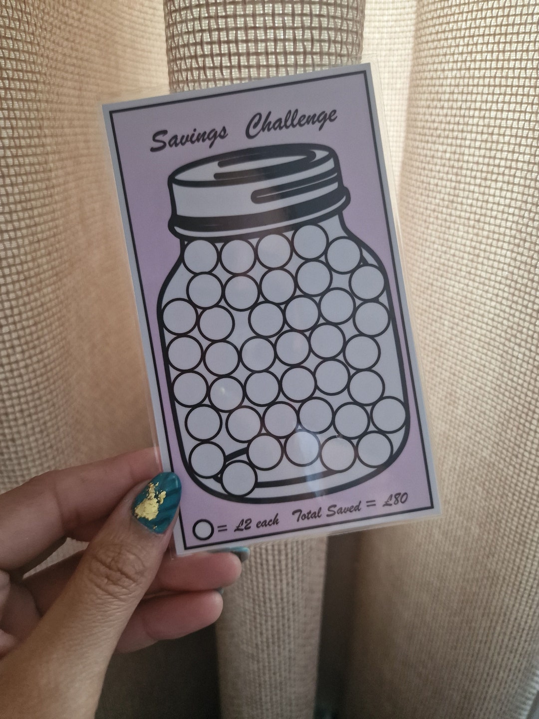 Money Jar Savings Challenge Insert Laminated Reusable Saving Goals Cash ...