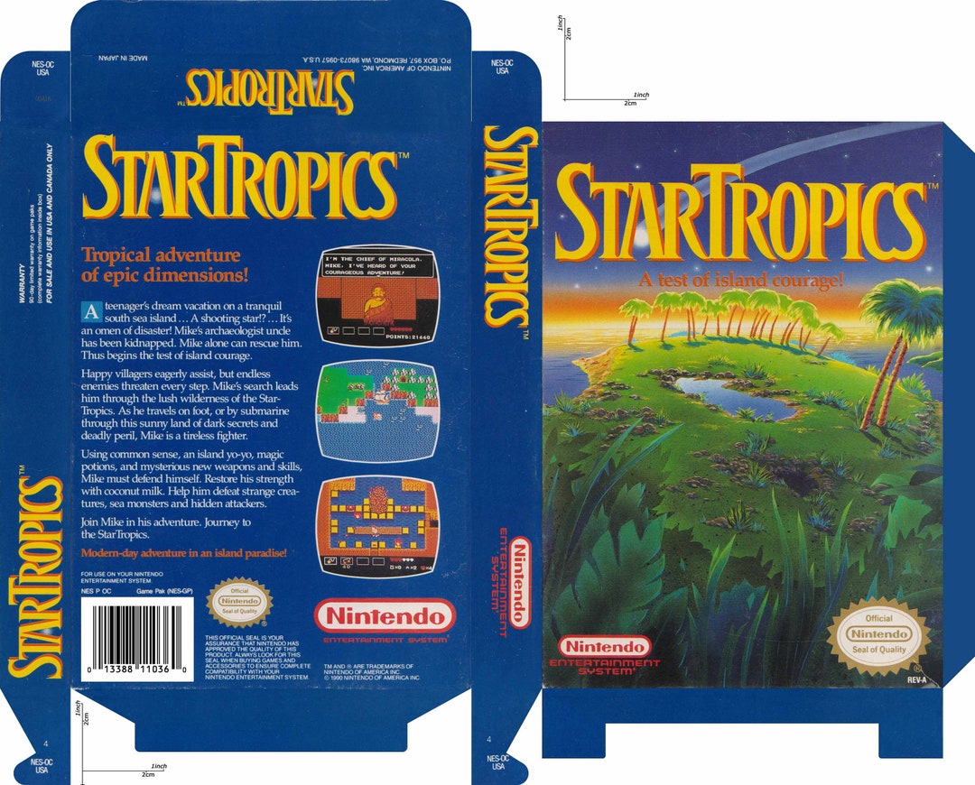 Nes Replacement Box Star Tropics NO GAME Included - Etsy