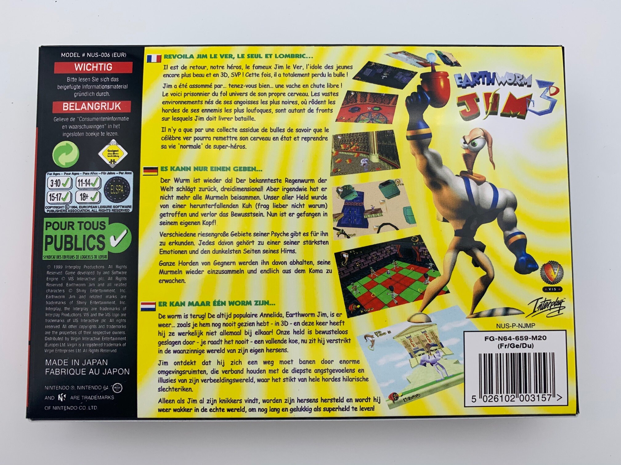 N64 Replacement Box & Tray Earthworm Jim 3D NO GAME Included - Etsy