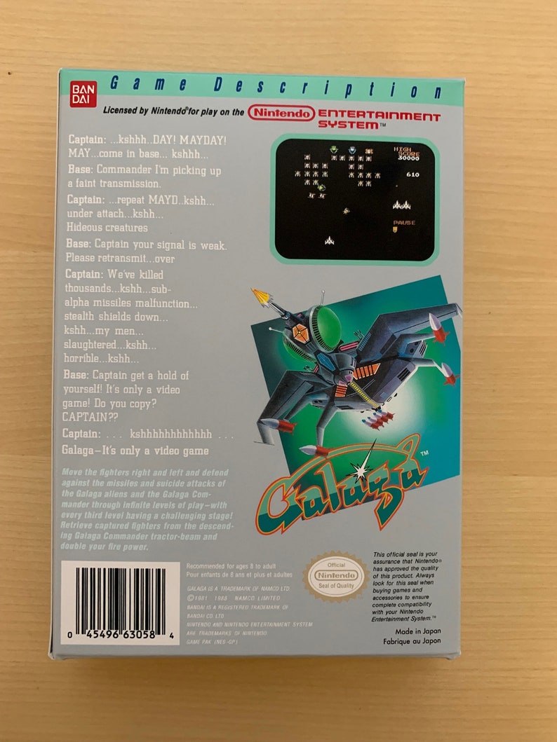 NES Replacement Box Galaga NO GAME Included - Etsy
