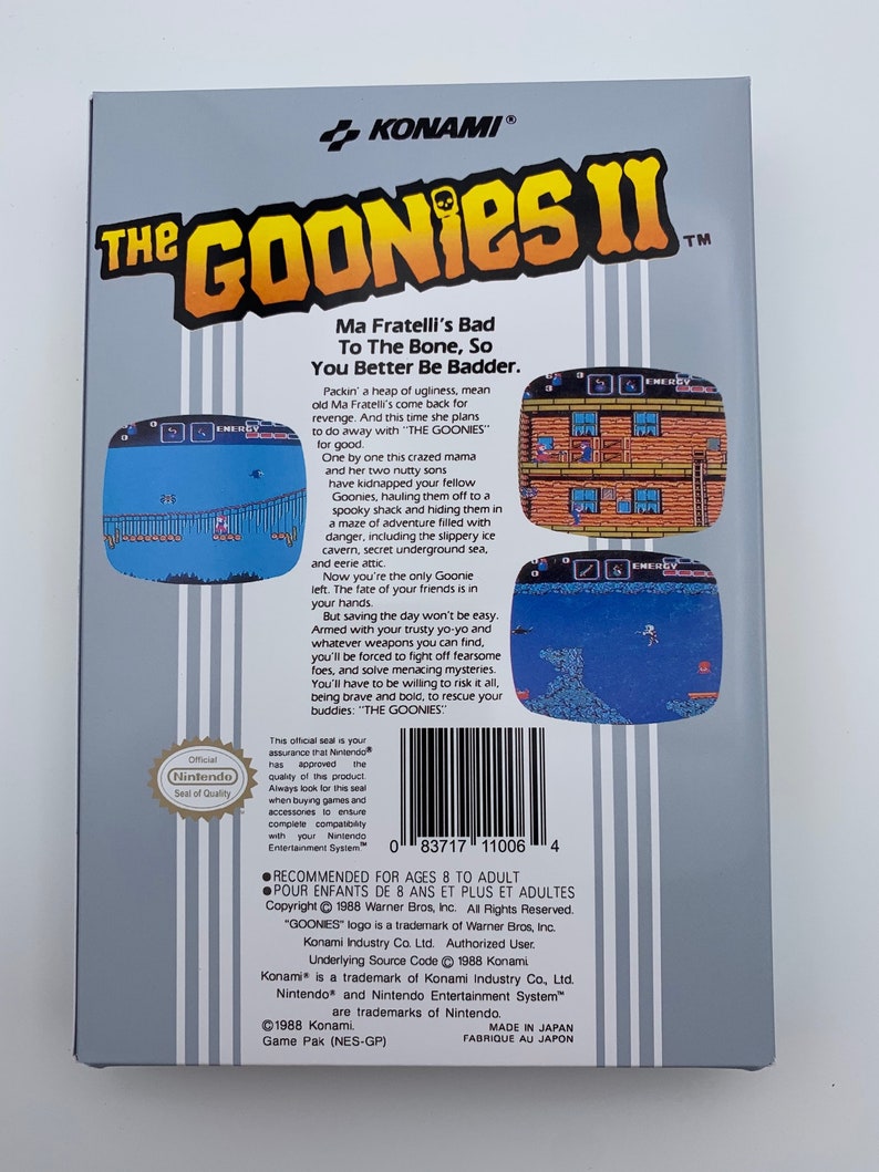 NES Replacement Box the Goonies 2 NO GAME Included - Etsy