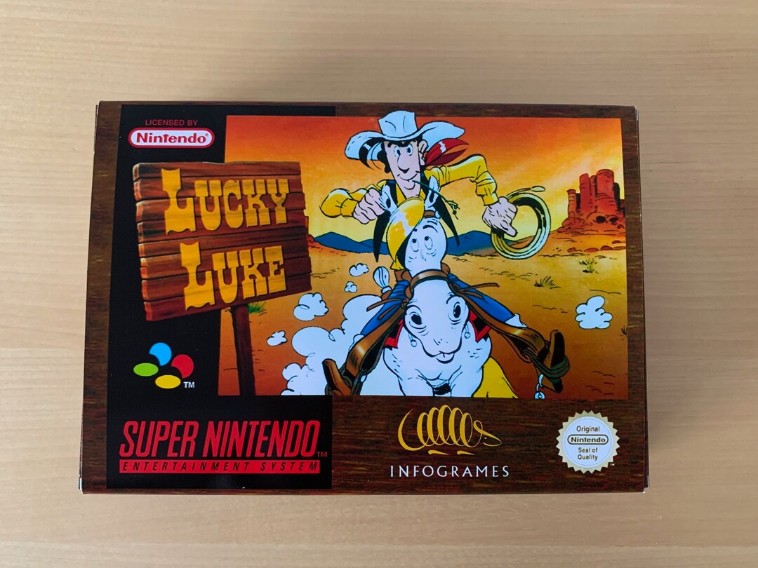 SNES Replacement Box & Tray Lucky Luke Pal Esp Ita Uk NO GAME Included ...