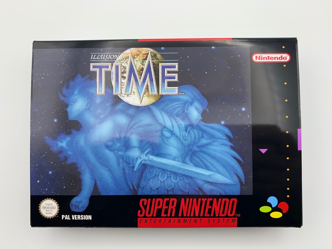 SNES Replacement Box & Tray Illusion of Time Pal Esp NO GAME Included ...