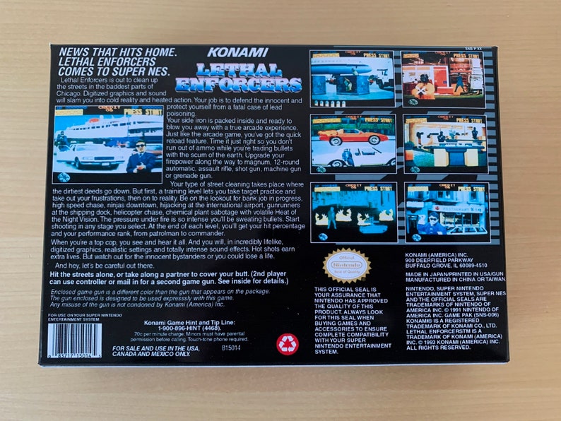 SNES Replacement Box & Tray Lethal Enforcers NO GAME - Etsy