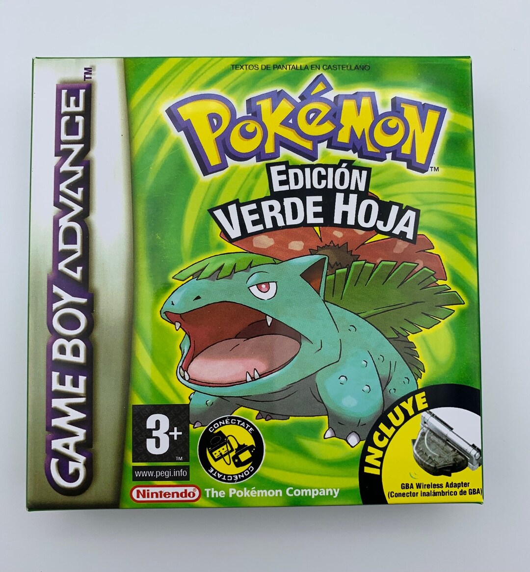 GBA Replacement Box & Tray Pokemon Edicion Verde Hoja Pal Esp No Game ...