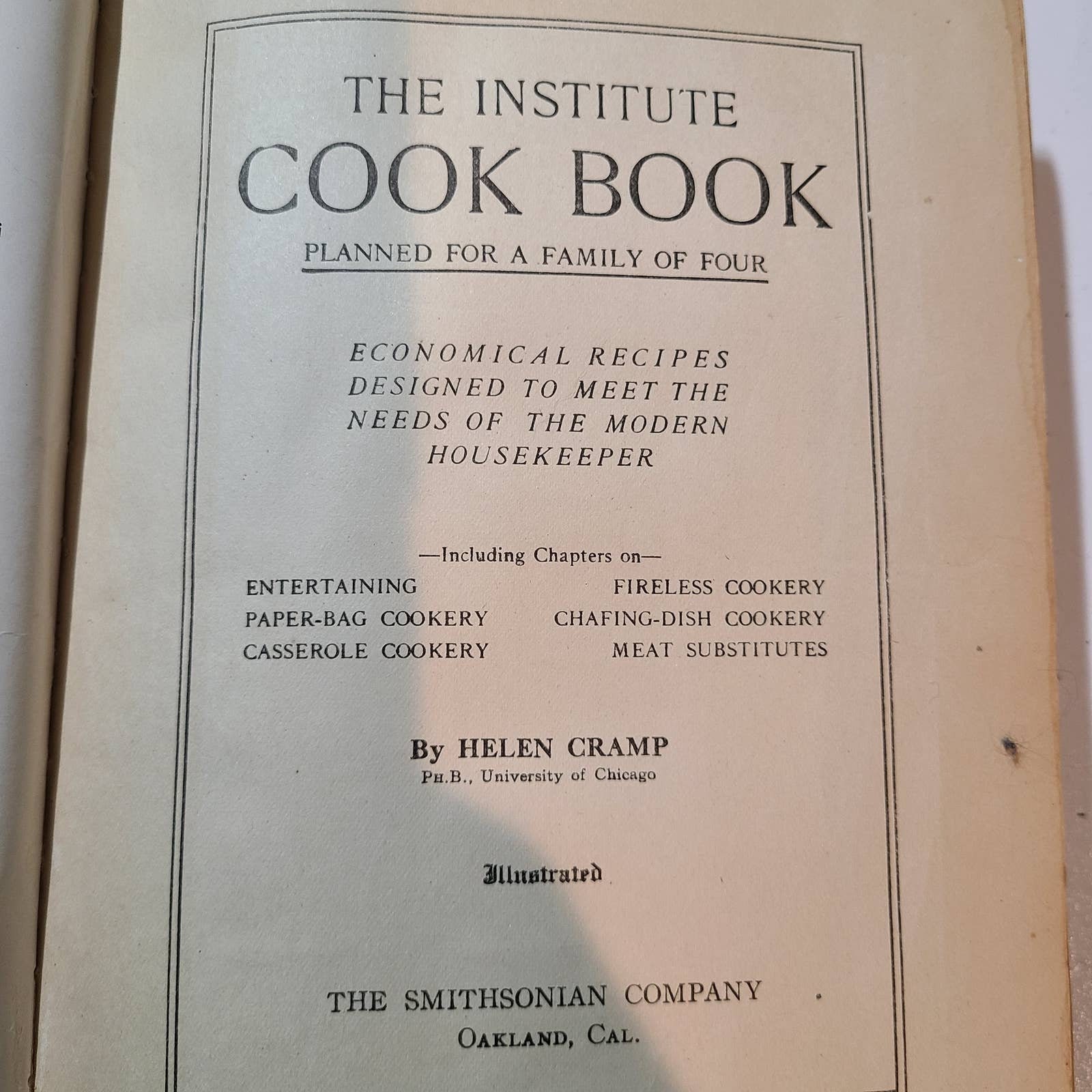 The Institute Cook Book 1913/vintage Cooking Techniques and Meal ...