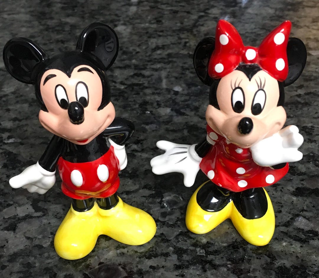 Mickey Mouse and Minnie Mouse Figurines Set of Two Vintage - Etsy