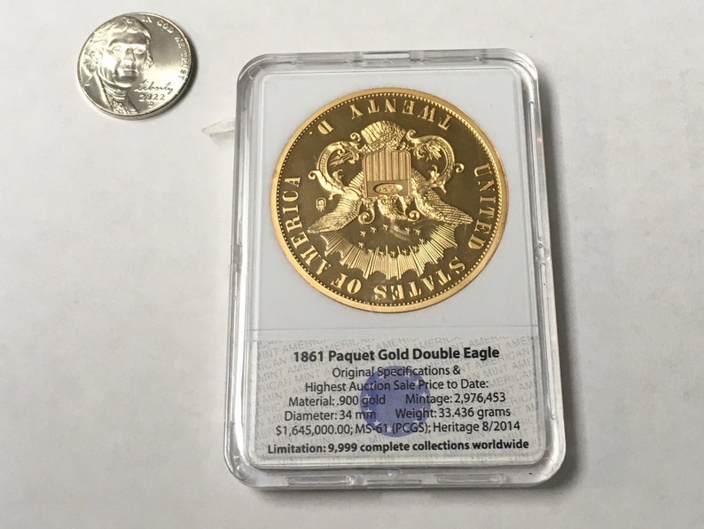 1861 Paquet Gold Double Eagle Replica 20 Dollars Proof - Etsy