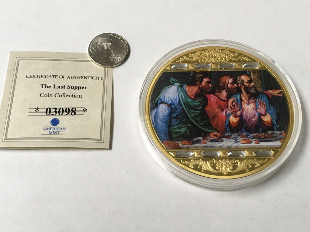 Last Supper American Mint With Crystal Inlay Proof Coin - Etsy