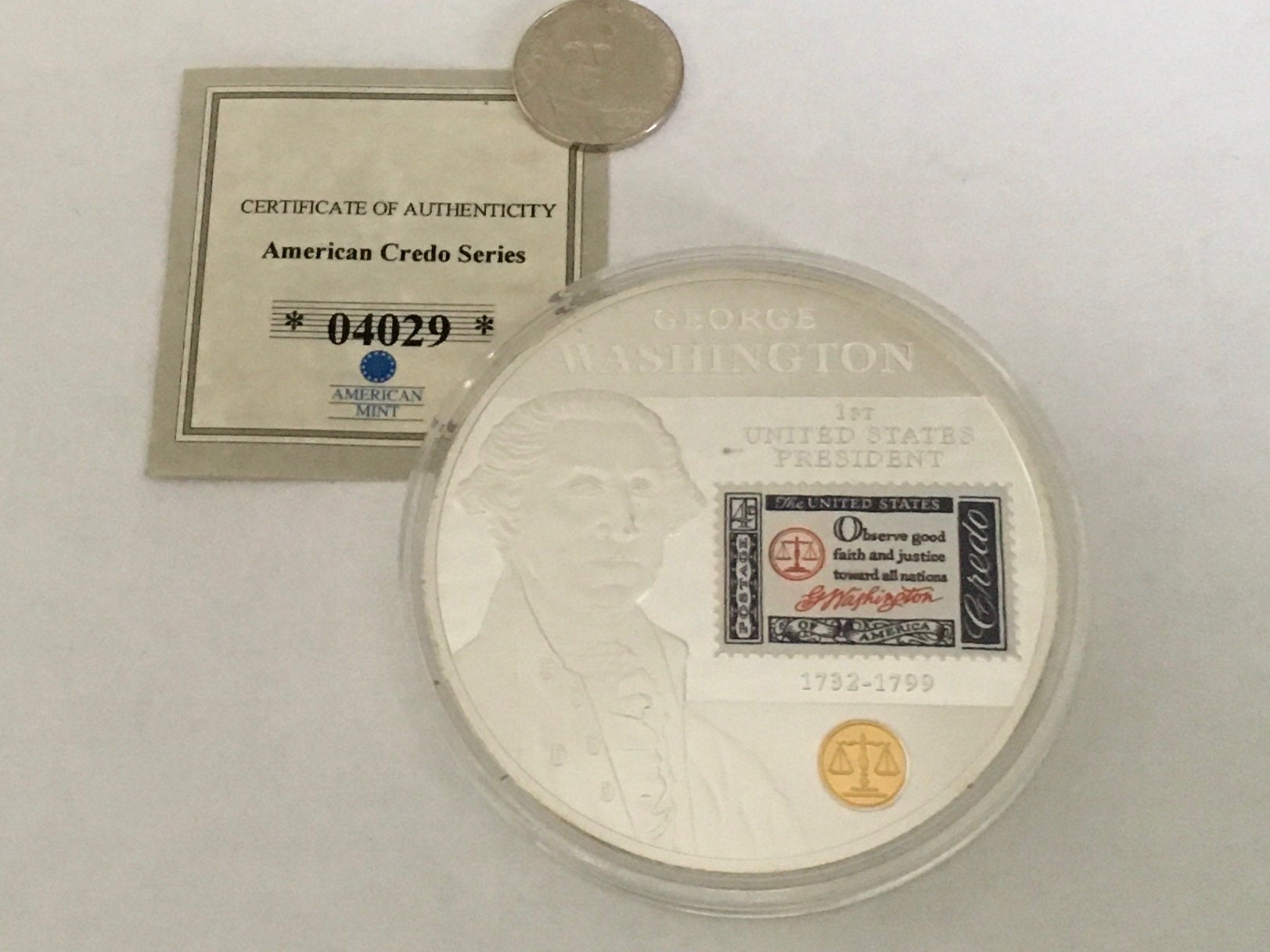 George Washington American Credo Stamp Presidential Coin Set - Etsy