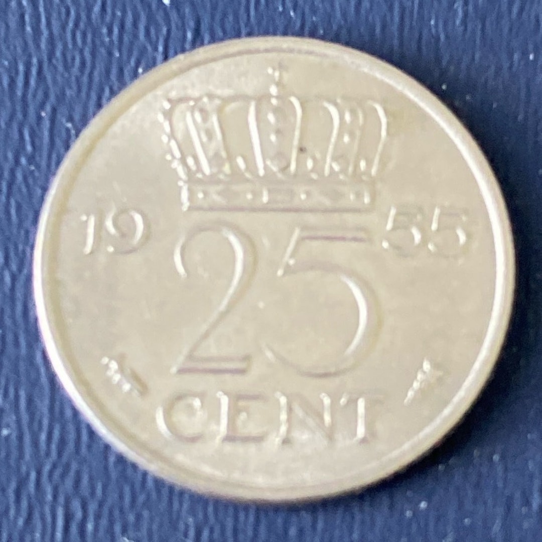 1955 Netherlands 25 Cents Coin - Etsy