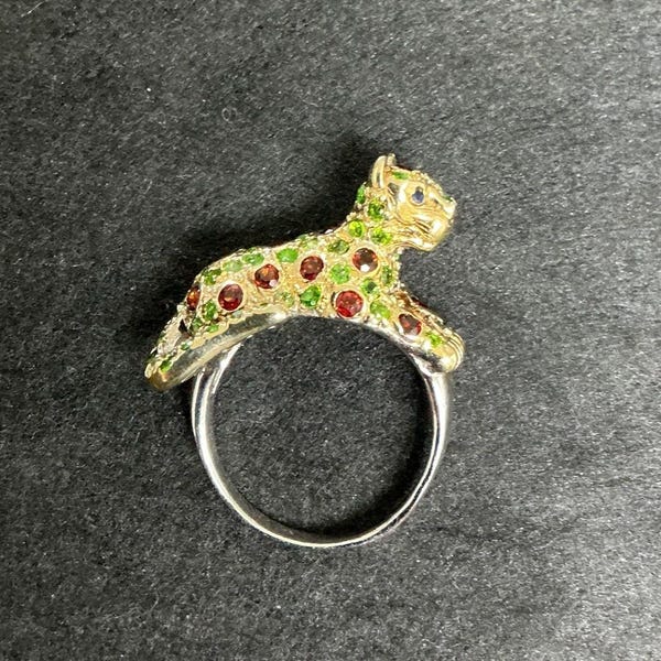 Vintage Panther Ring 925 - Etsy