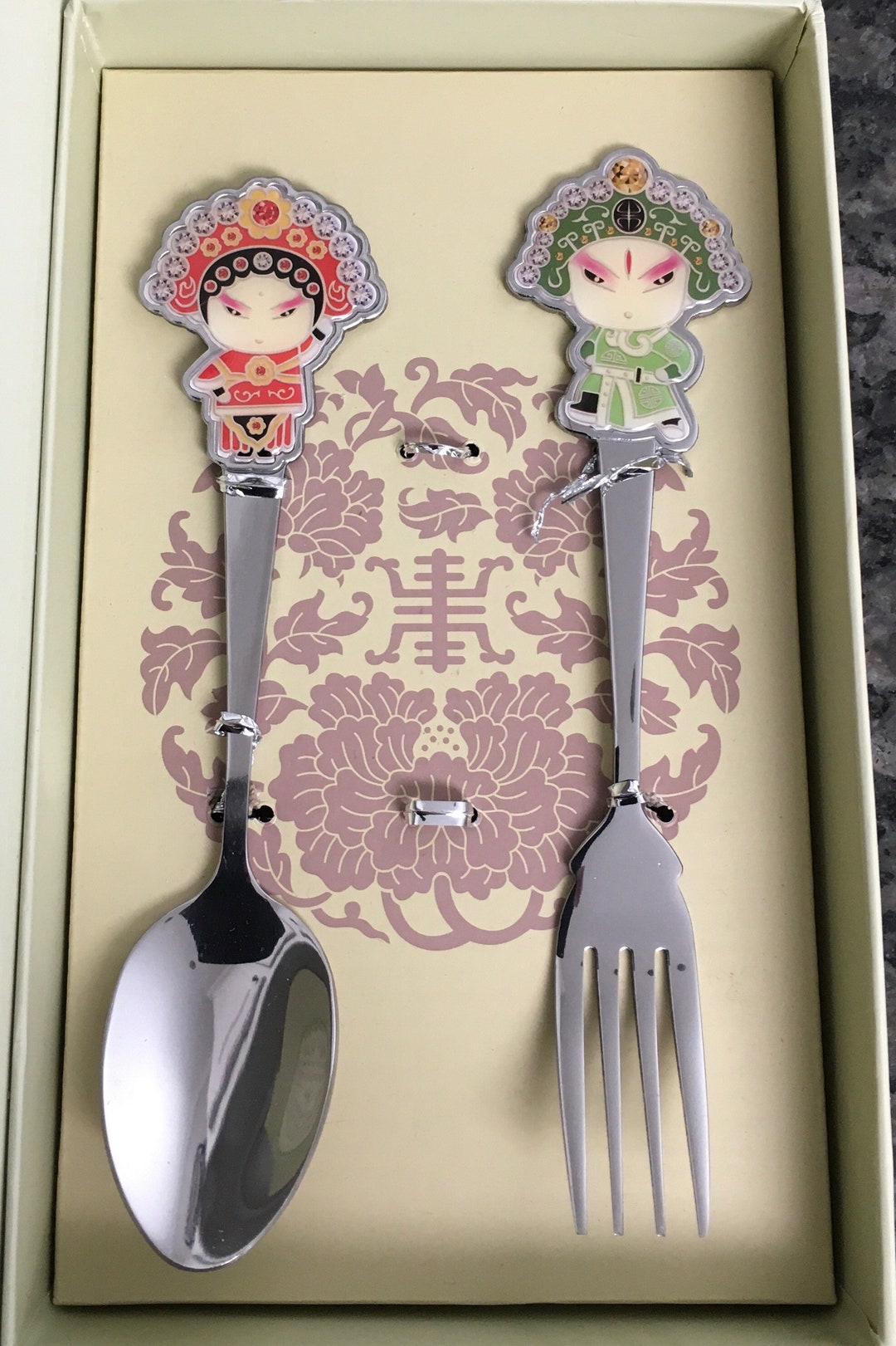 Chinese Peking Opera Set Flatware Silverware With Booklets Guo Cui Jing ...