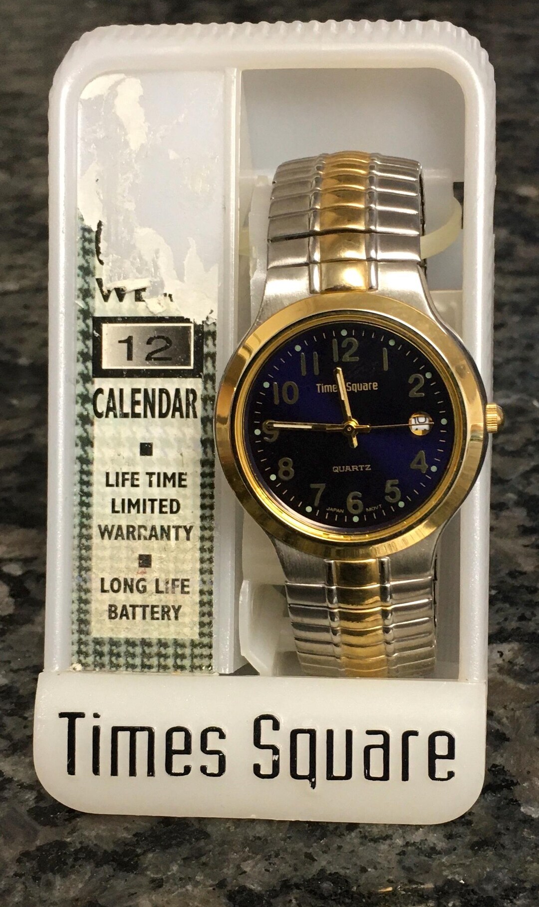 Times Square Men’s Watch New in Display Case Stainless Steel Vintage - Etsy