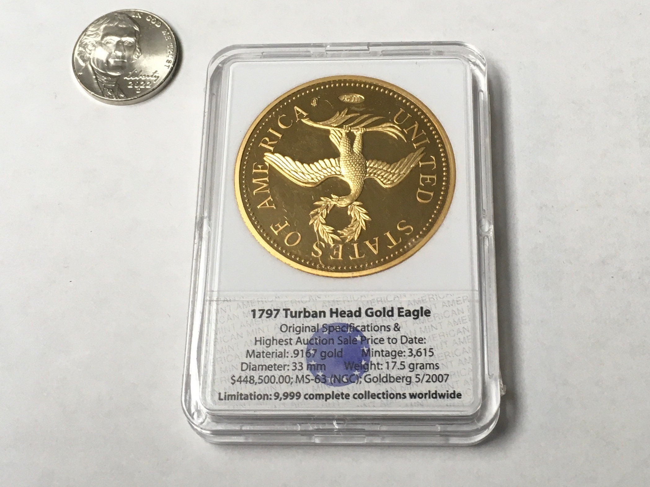 1797 Turban Head Gold Eagle Replica Proof American Mint spot - Etsy