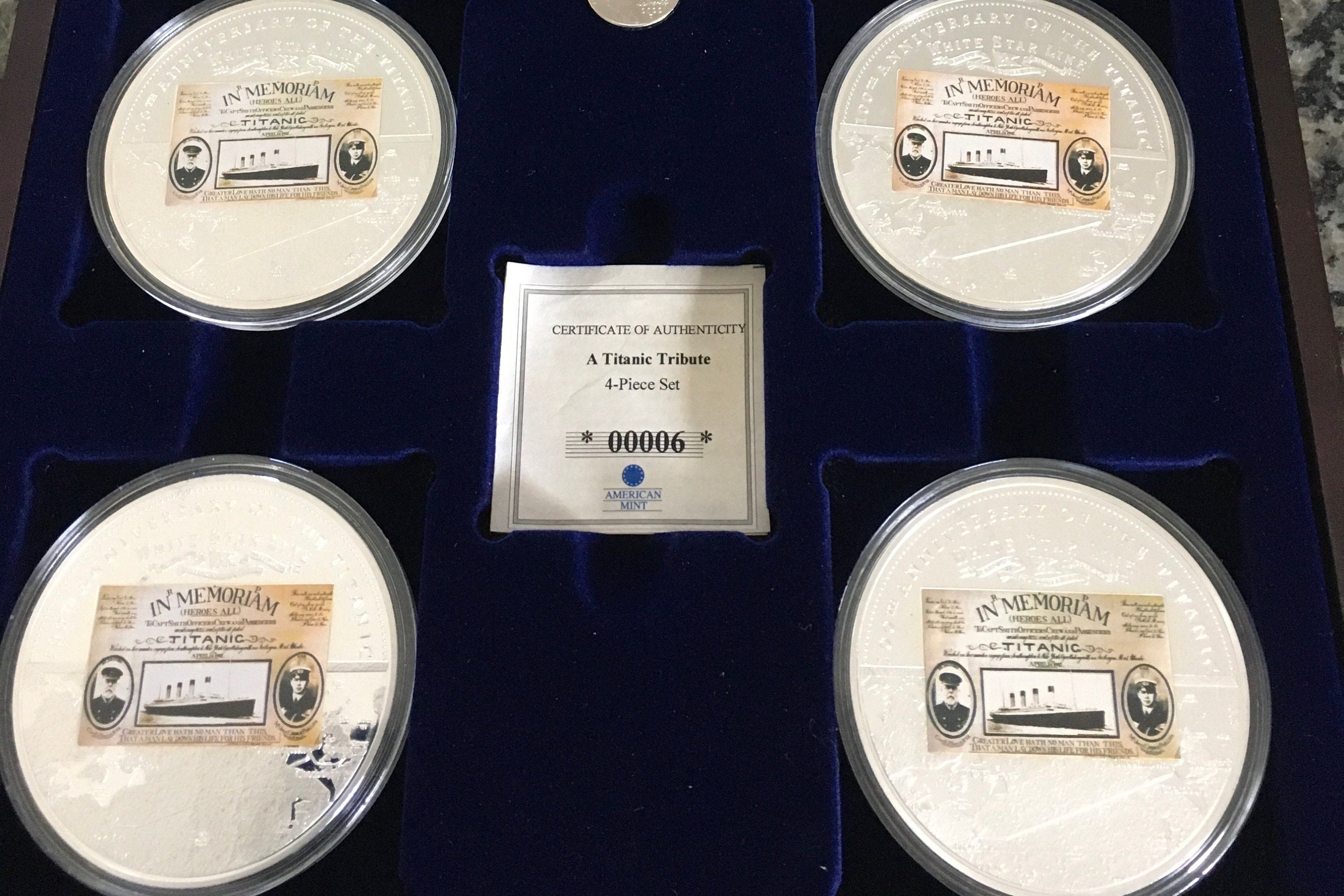 Titanic Tribute Set Complete Collection Pad Print or Spot Gold Coins ...