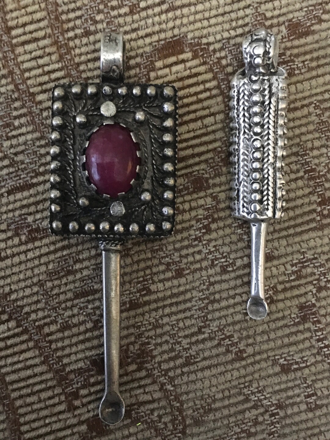 Ethiopian Ear Spoons Silver Antique set of Two - Etsy