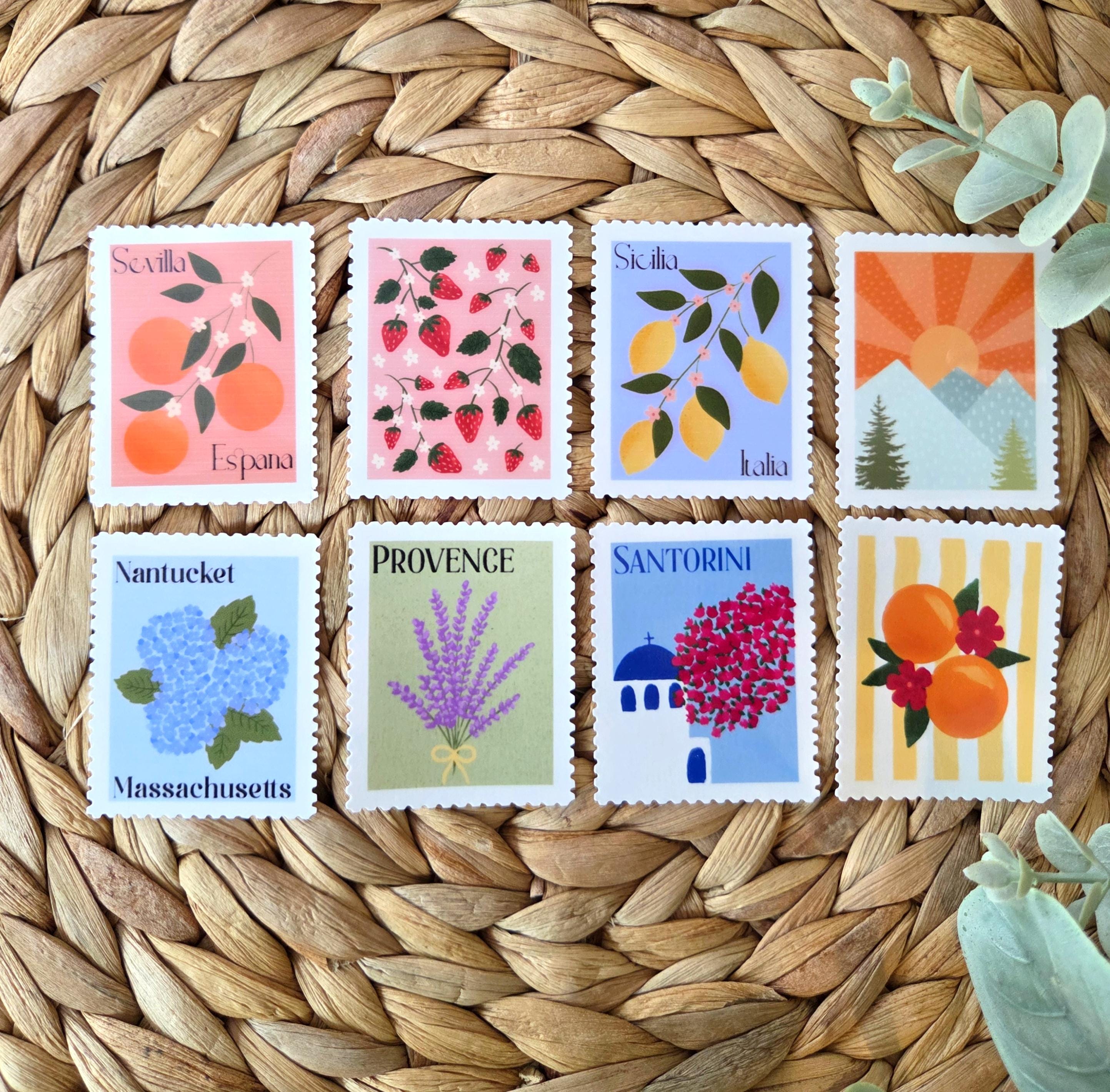 Stamp Waterproof Stickers | Cute Glossy Stamp Stickers | Laptop ...