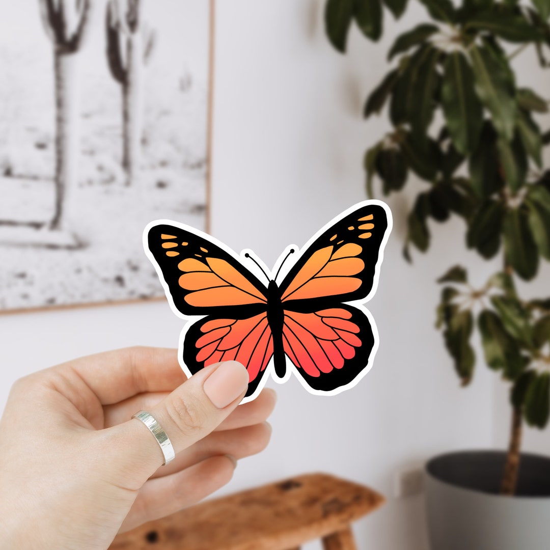 Monarch Butterfly Sticker | Ombre Butterfly Sticker | Waterproof ...