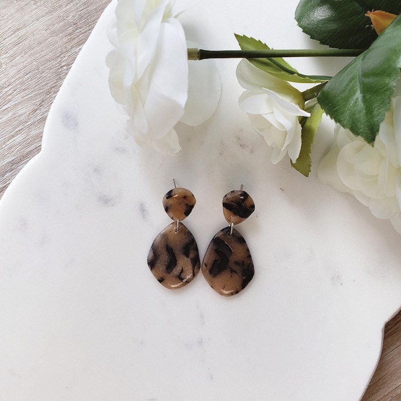 Tortoise Shell Earrings - Etsy