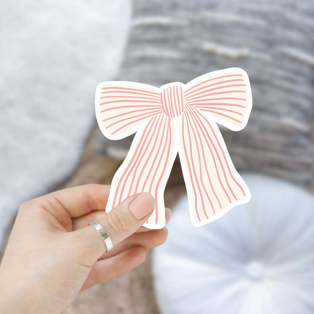 Pink Coastal Bow Waterproof Sticker | Coastal Granddaughter Sticker ...