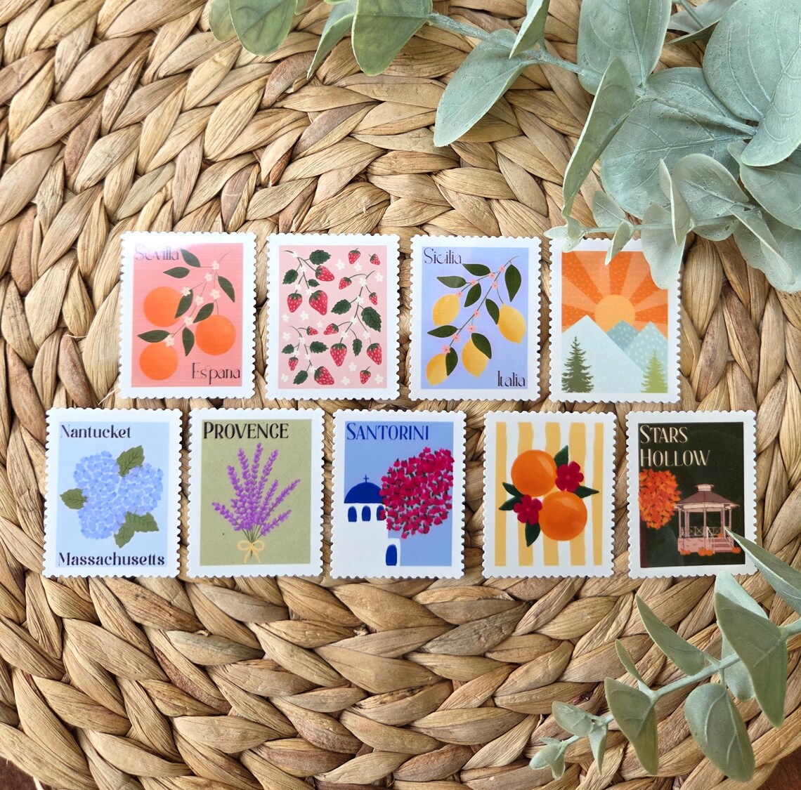 Stamp Waterproof Stickers | Cute Glossy Stamp Stickers | Laptop ...