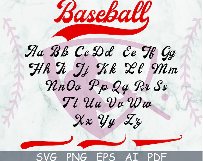 Baseball Font Svg, With Tail Baseball Font Svg, Text Tails Svg ...