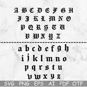 OLD ENGLISH FONT Svg, Old English Alphabet Svg, Old English Letters and ...