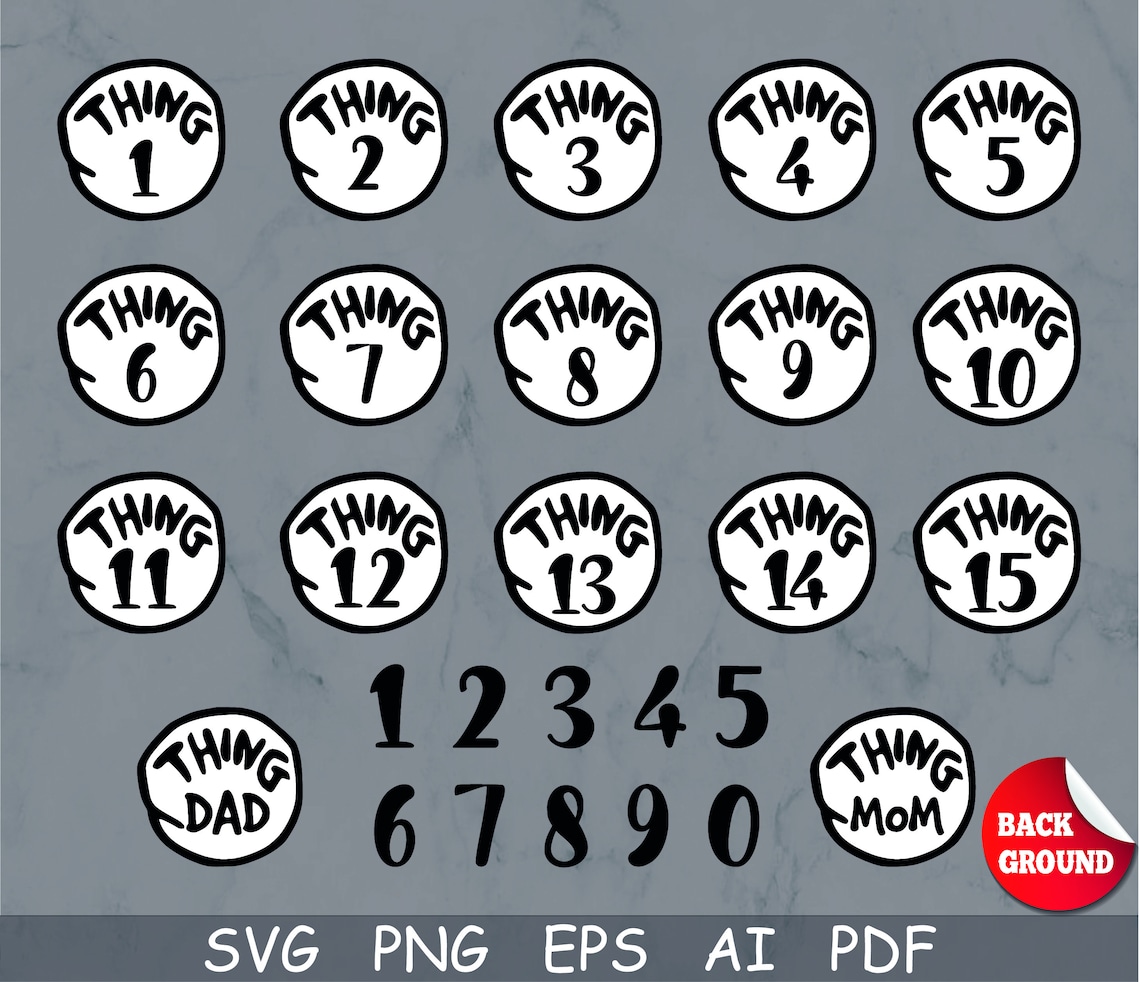 Thing 1 Thing 2 Svg, Thing Svg Cut File for Cricut, Thing Clipart ...