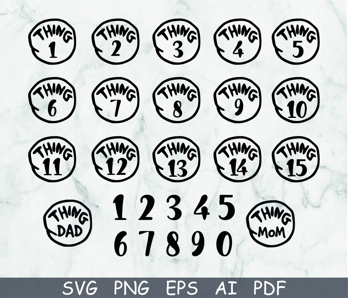 Thing 1 Thing 2 Svg, Thing Svg Cut File for Cricut, Thing Clipart ...