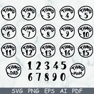 Thing 1 Thing 2 Svg, Thing Svg Cut File for Cricut, Thing Clipart ...