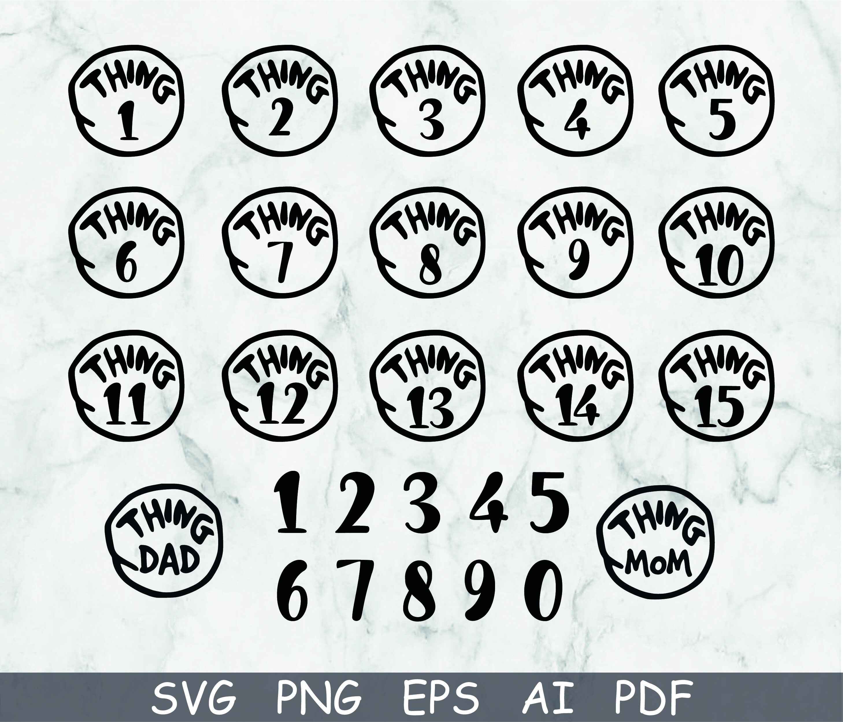 Thing 1 Thing 2 Svg, Thing Svg Cut File for Cricut, Thing Clipart ...