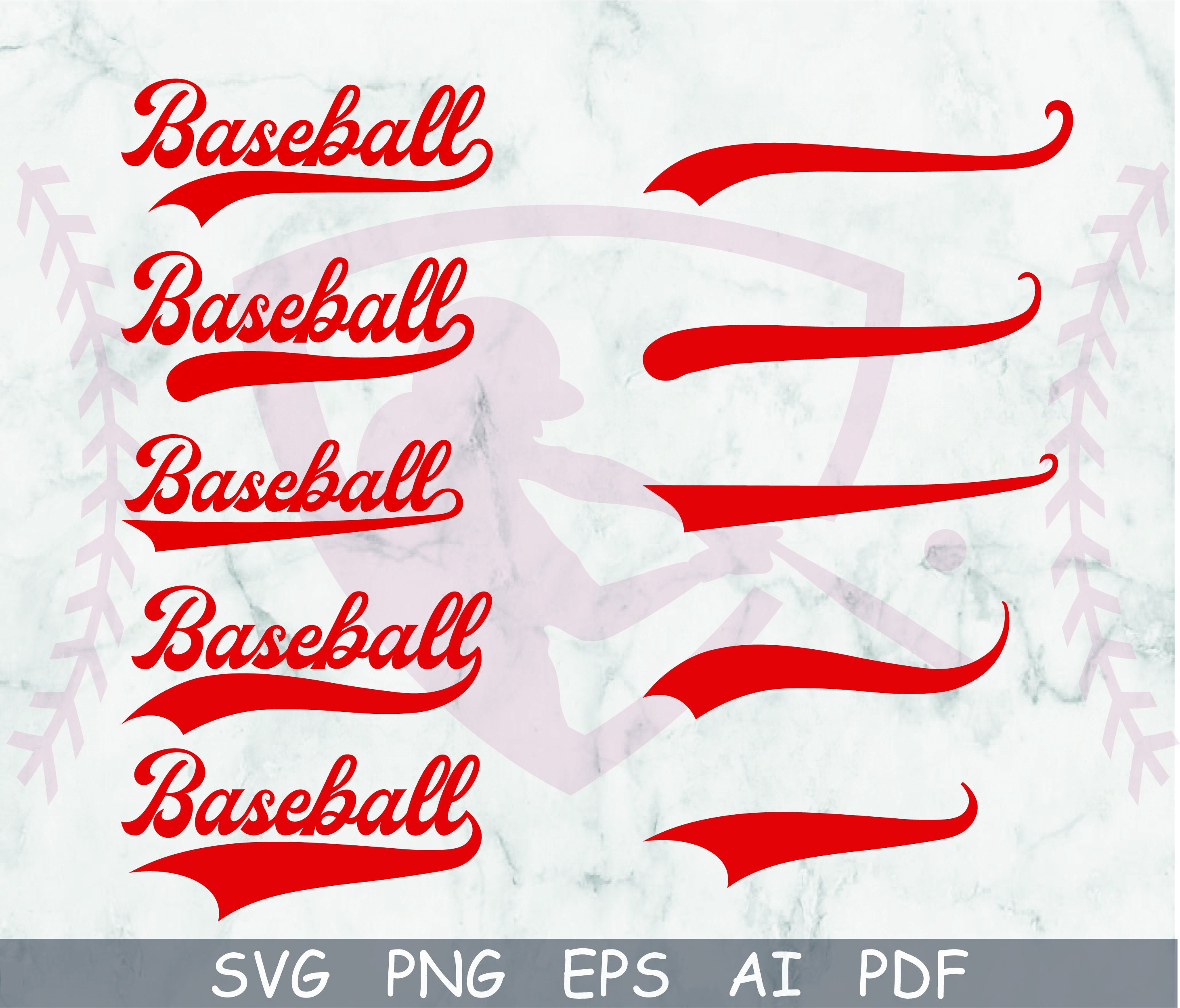 Baseball Font Svg With Tail Baseball Font Svg Text Tails - Etsy
