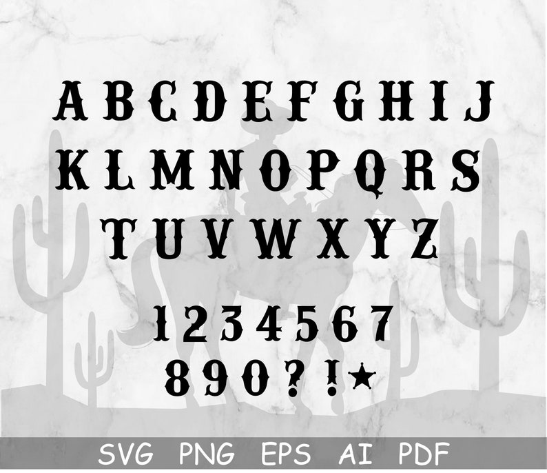 Western Font Svg Cowboy Font Svg Rodeo Font Svg Silhouette - Etsy