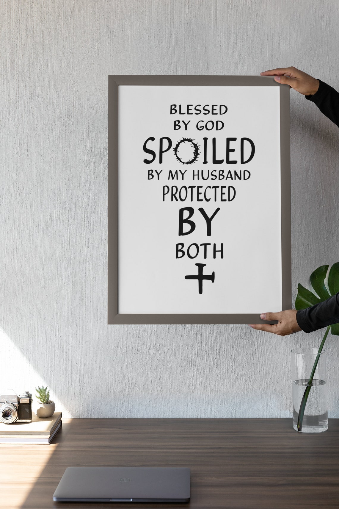 Blessed by God Spoiled by My Husband Svg, Husband Gift, Faith Quote Svg ...